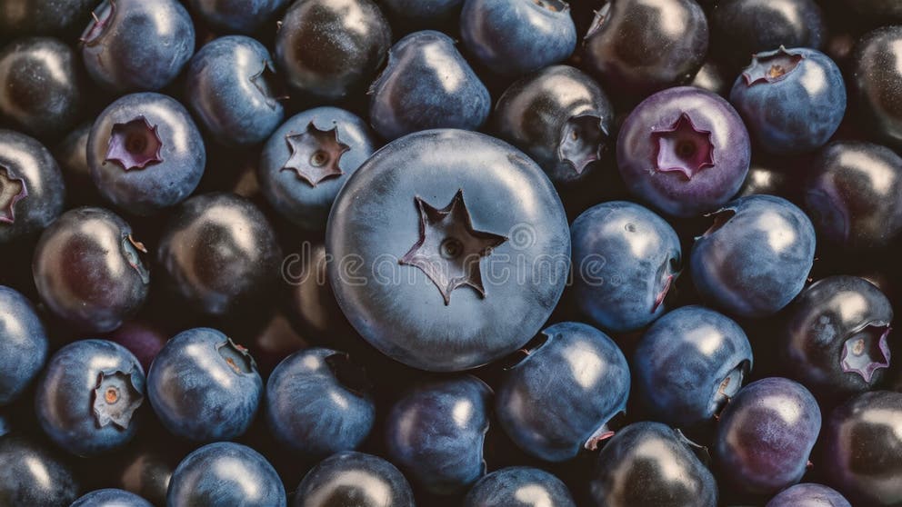 A Bunch of Blueberries with a Star in the Middle, AI Stock Image ...