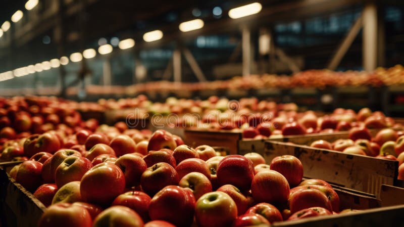 Boxes Filled with Red Apples Stock Photo - Image of agriculture ...