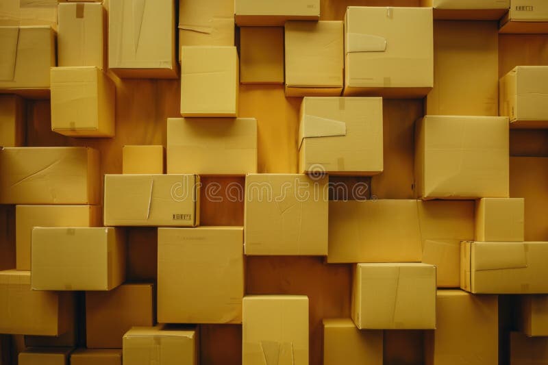 Bunch Boxes Stacked Top Each Other Suitable Logistics Storage Concepts ...