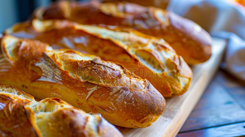 A Bunch of Bread on a Cutting Board Stock Photo - Image of brioche ...