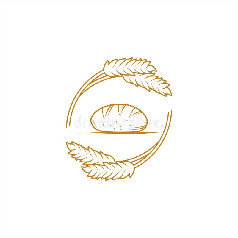 Bunch Bread and Wheat Vector Element in Gold Stock Vector ...