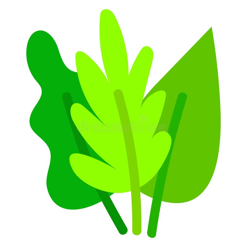 Bunch of Bright Green Leaves, Spring Foliage Stock Vector ...