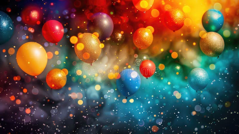 A Bunch of Brightly Colored Balloons Floating in the Air Against a ...