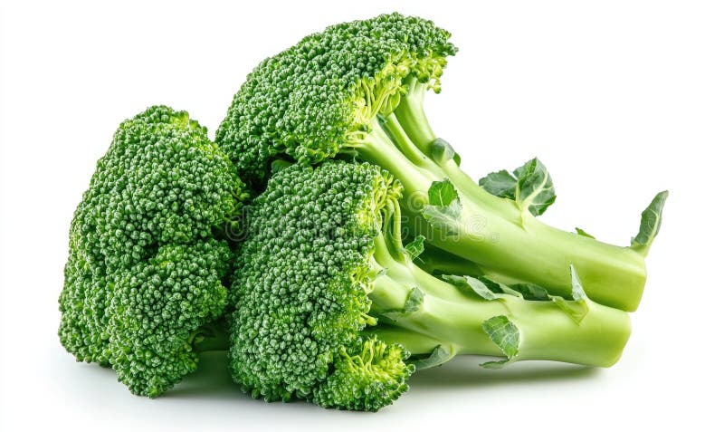A Bunch of Broccoli is on a White Background Stock Photo - Image of ...