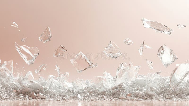 A Bunch of Broken Glass Pieces Scattered on a Surface Creating a and ...