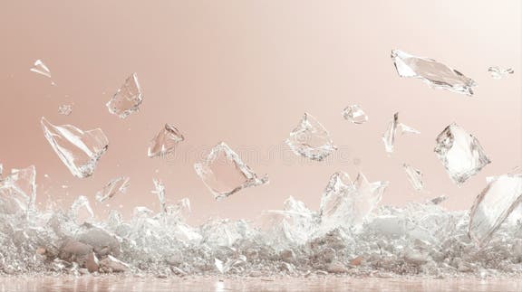 A Bunch of Broken Glass Pieces Scattered on a Surface Creating a and ...