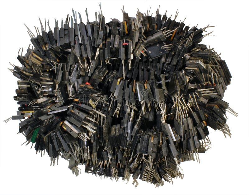 Bunch of Broken Transistors Diodes and Microchips Isolated on White ...