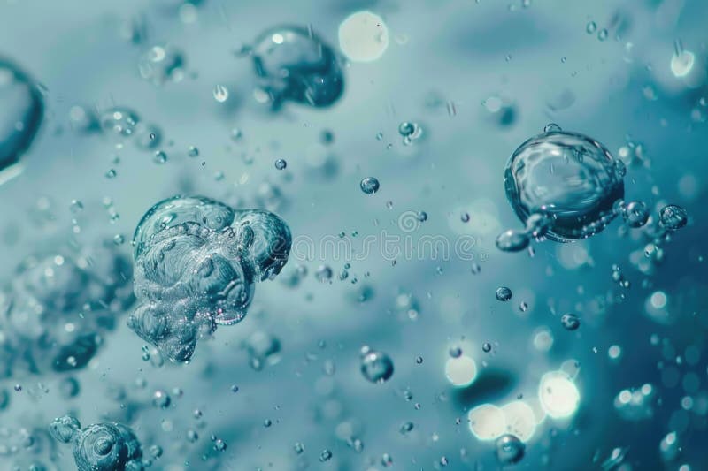 A Bunch of Bubbles Floating on the Surface of the Water, Creating a ...