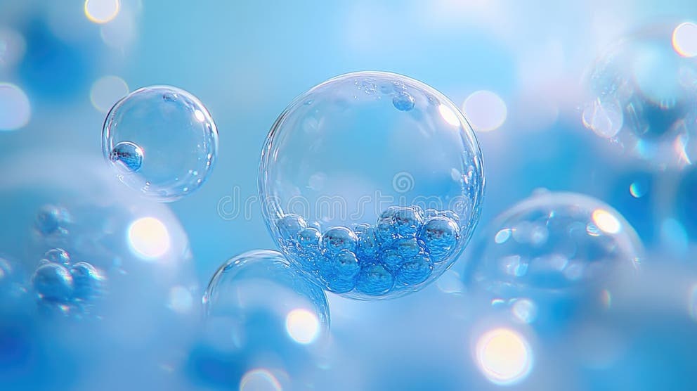 A Bunch of Bubbles Rising from the Surface of Calm Water Stock Image ...