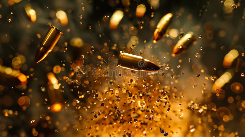 A Bunch of Bullets Falling into the Air Stock Image - Image of flying ...