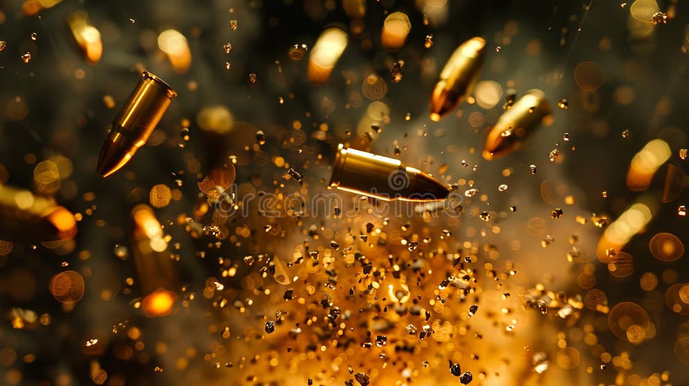 A Bunch of Bullets Falling into the Air Stock Image - Image of flying ...