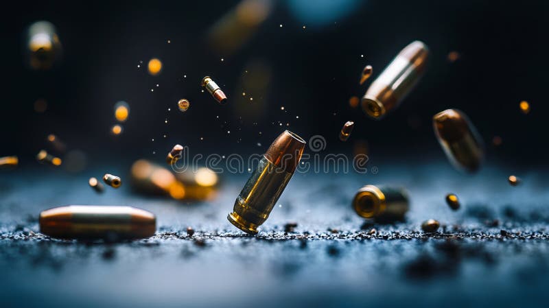 A Bunch of Bullets Falling from the Ground Stock Photo - Image of ...