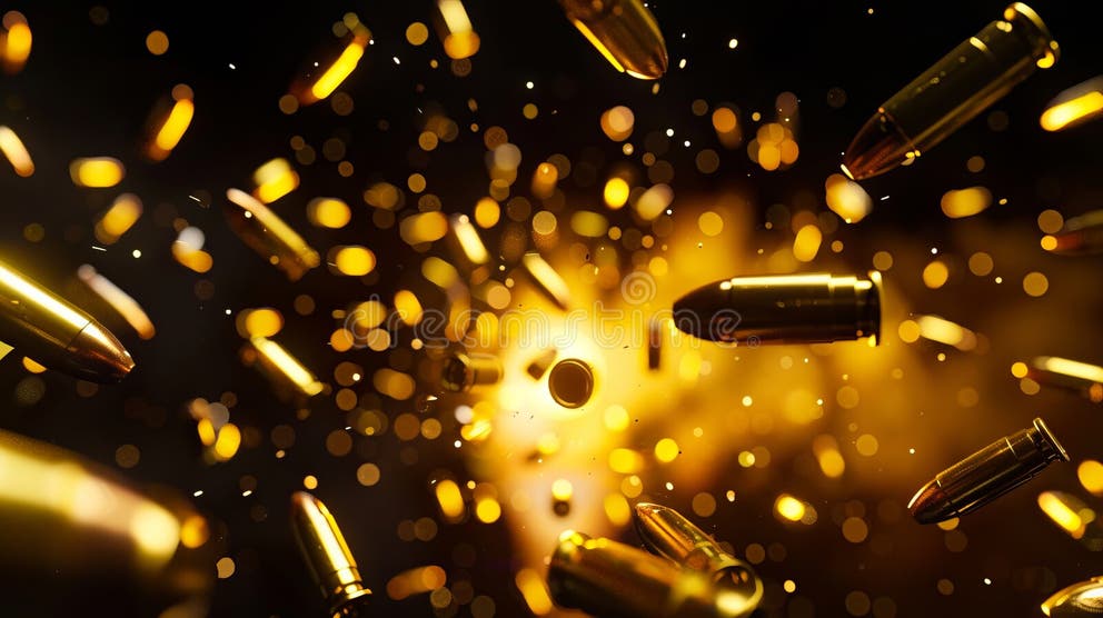 A Bunch of Bullets Falling from the Sky Stock Image - Image of light ...