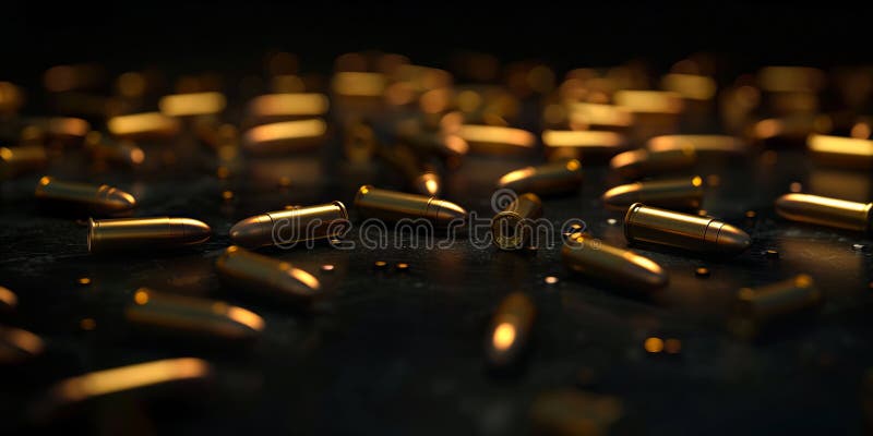 A Bunch of Bullets Laying on Top of a Table Stock Image - Image of ...