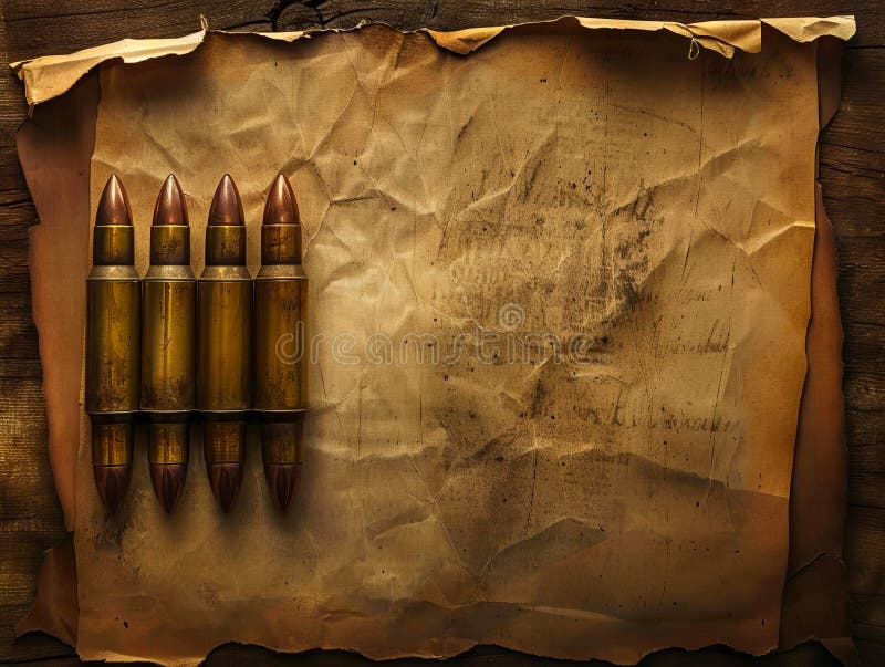 A Bunch of Bullets Sitting on Top of a Piece of Paper Stock Photo ...