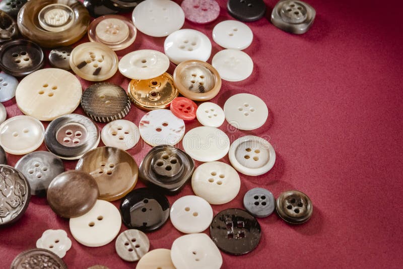 Vintage Buttons Texture on Table Stock Photo - Image of vintage, bunch ...