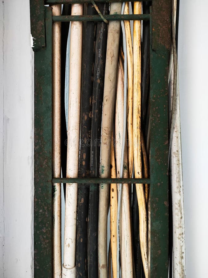 A bunch of cables stock photo. Image of white, cables - 206888962