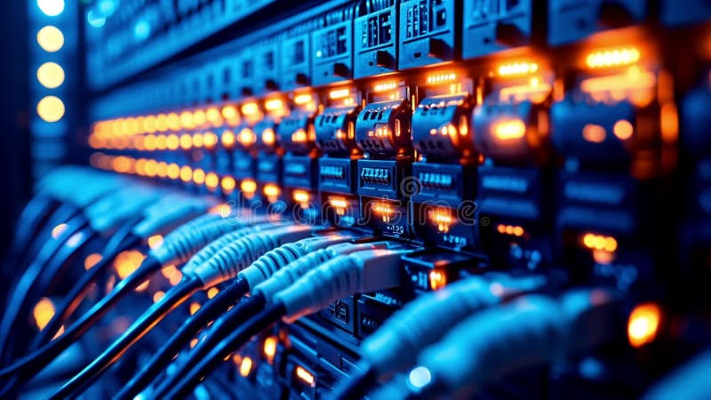 A Bunch of Cables that are Connected To Each Other in a Server Room ...