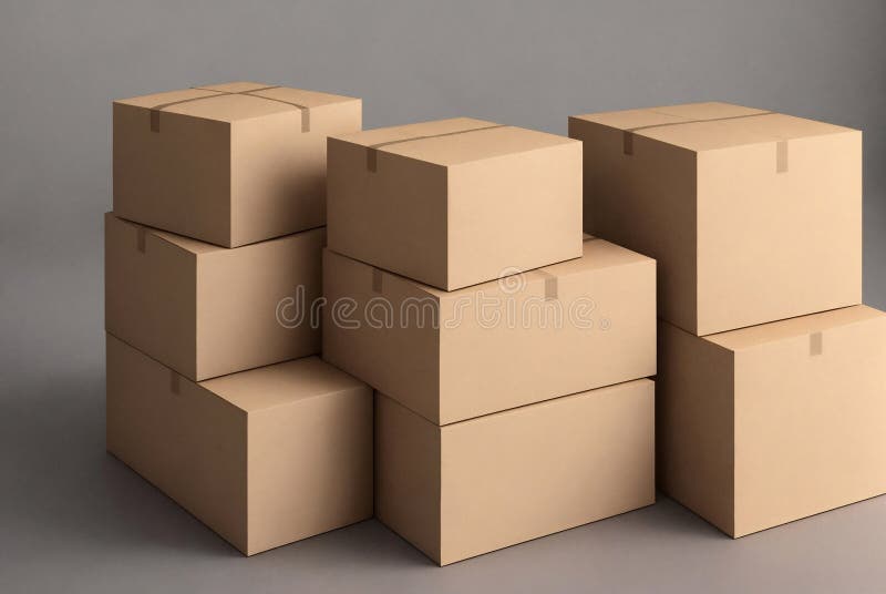 A Bunch of Cardboard Boxes. Generative AI Stock Illustration ...