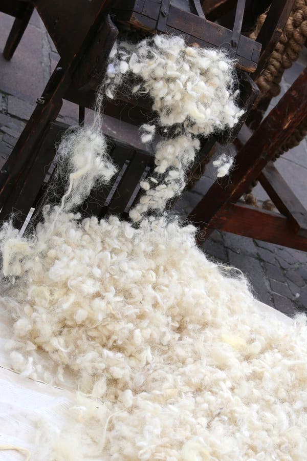 Bunch of Carded Wool or Cotton Pad Just for Stuffing Mattresses Stock ...