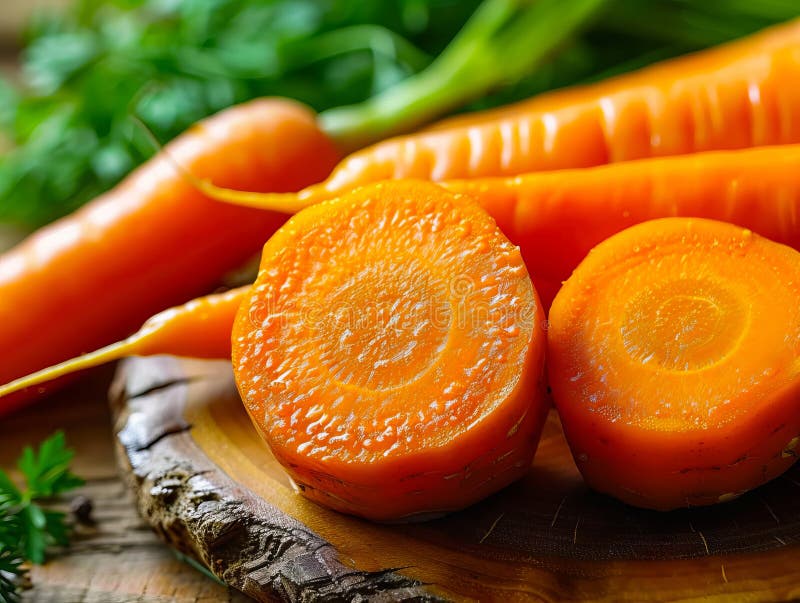 Bunch Carrots Sitting Wooden Cutting Board Stock Photos - Free ...