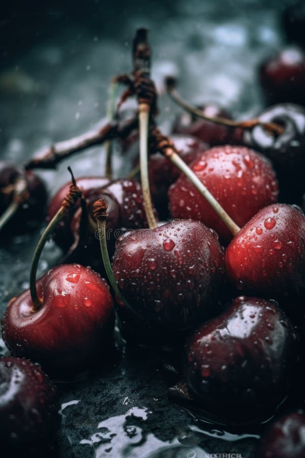 A Bunch of Cherries Sitting on Top of a Table. Generative AI Image ...