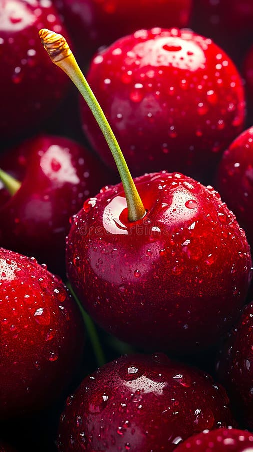 Cherries in Water by Samantha Mcdonald Stock Image - Image of generated ...