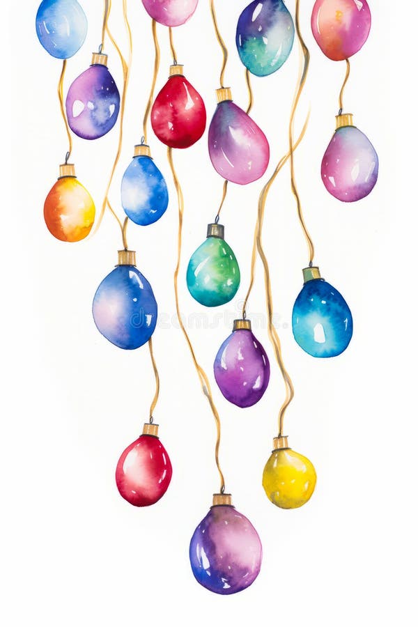 Bunch of Christmas Lights Hanging from String of Lights. Generative AI ...