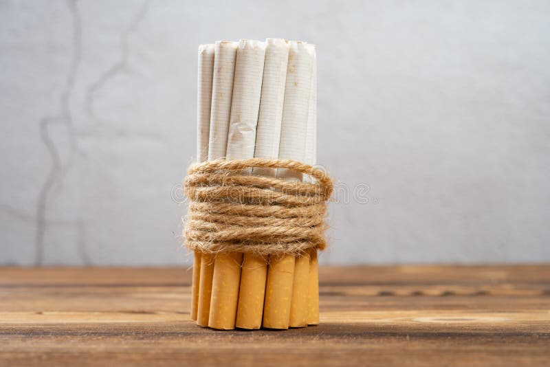 Bunch of Cigarette on Wood Table Stock Photo - Image of tobacco ...