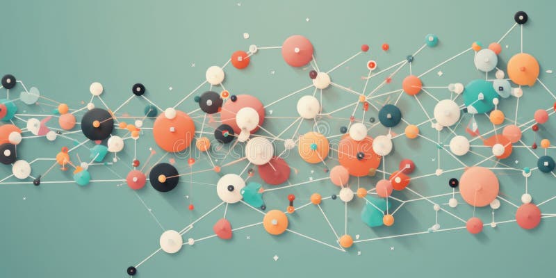 A Bunch of Circles Connected To Each Other. Generative AI Image. Stock ...