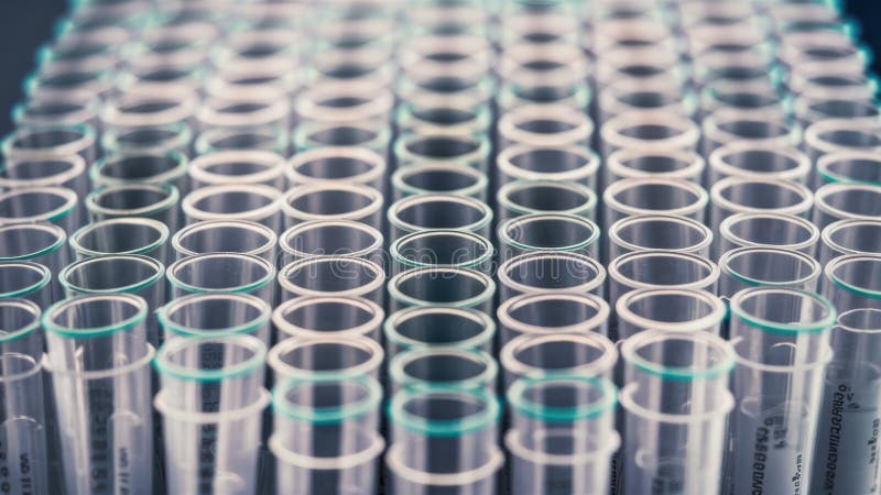 A Bunch of Clear Tubes Filled with Liquid Sitting on a Table, AI Stock ...