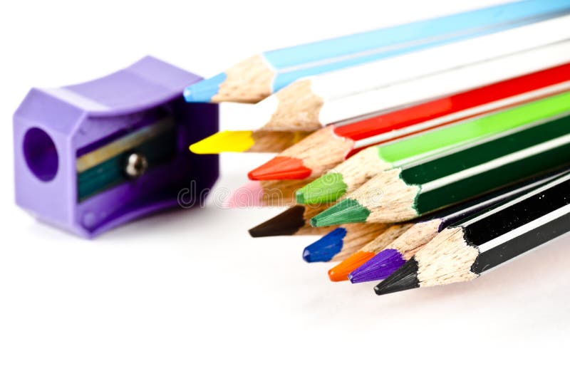 A Bunch, Collection of Color Pencils Stock Photo - Image of sharpener ...