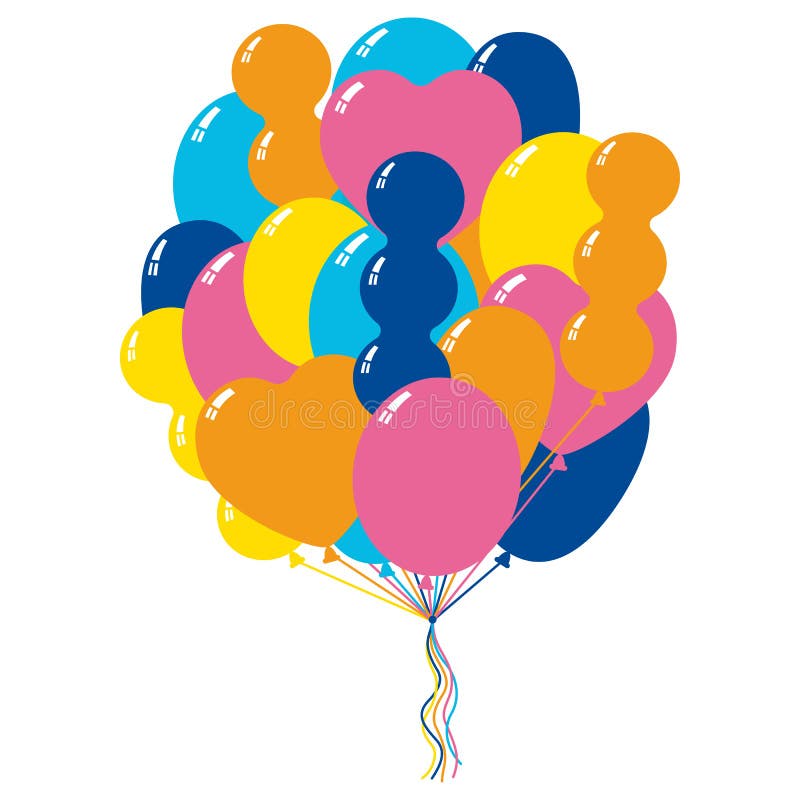 Bunch of Color Balloons stock vector. Illustration of birthday - 76300147