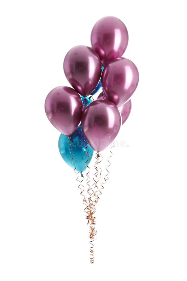 Bunch of Color Balloons Isolated Stock Photo - Image of celebrate ...