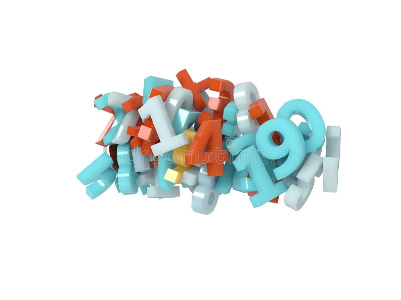Bunch of colored digits stock illustration. Illustration of pile ...