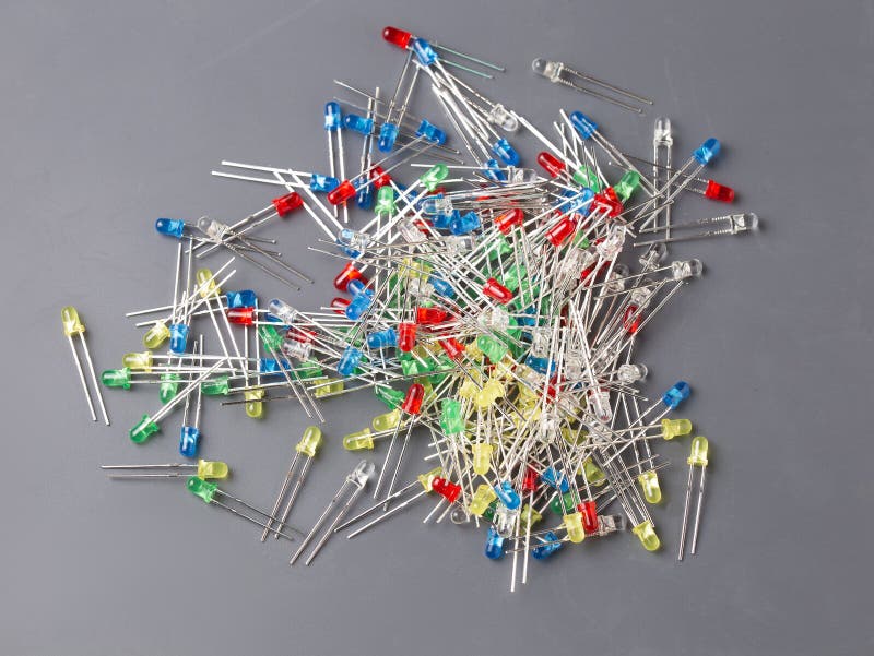 Bunch of Colored Led Lights for DIY Work Stock Image - Image of hobby ...