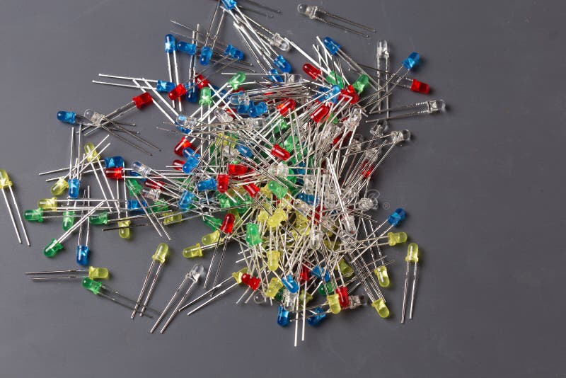 Bunch of Colored Led Lights for DIY Work Stock Image - Image of sound ...
