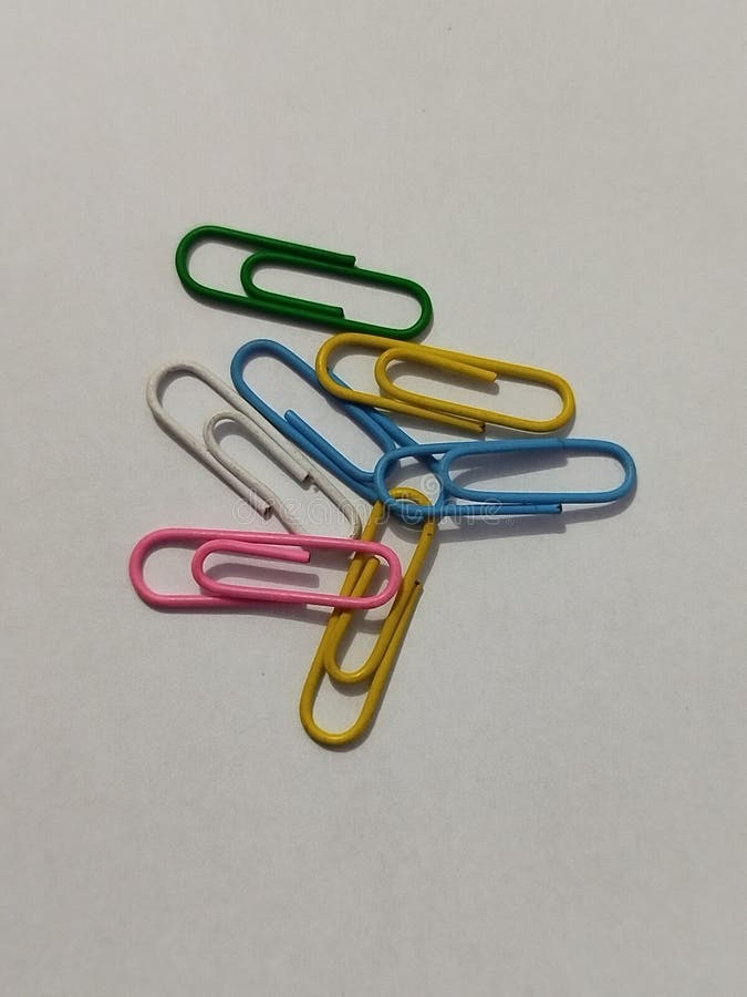 A Bunch of Colored Paper Clips Stock Photo - Image of circle, lighting ...