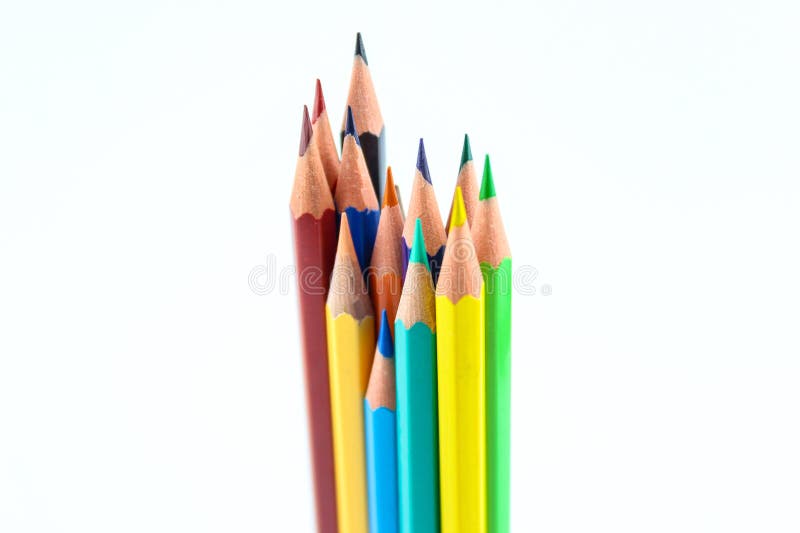 A Bunch of Colored Pencils Isolated on White Background Stock Image ...