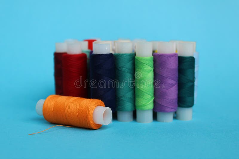 A Bunch of Colored Sewing Threads for a Seamstress Stock Photo - Image ...