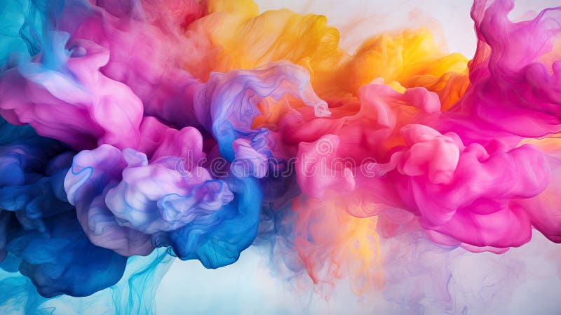 A Bunch of Colored Smoke Floating in the Air, Colorful Smoke Floating ...