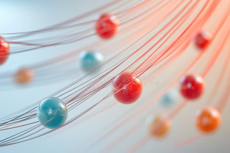 A Bunch of Colorful Balls are Hanging from a String Stock Illustration ...