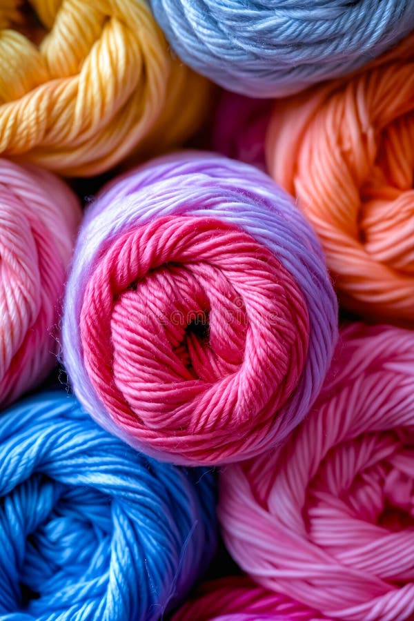A Bunch of Colorful Balls of Yarn in a Pile. Generative AI Stock ...