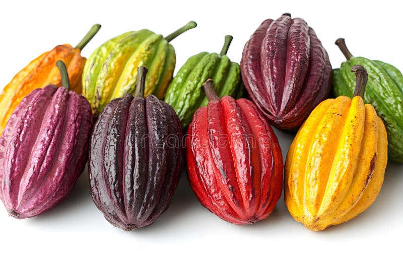 A Bunch of Colorful Cacao Beans are Piled Together the Beans are of ...