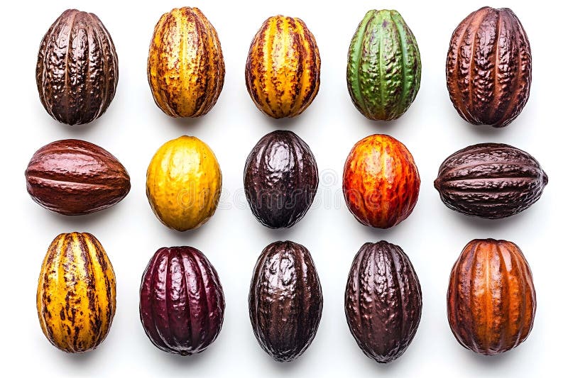 A Bunch of Colorful Cacao Beans are Piled Together the Beans are of ...