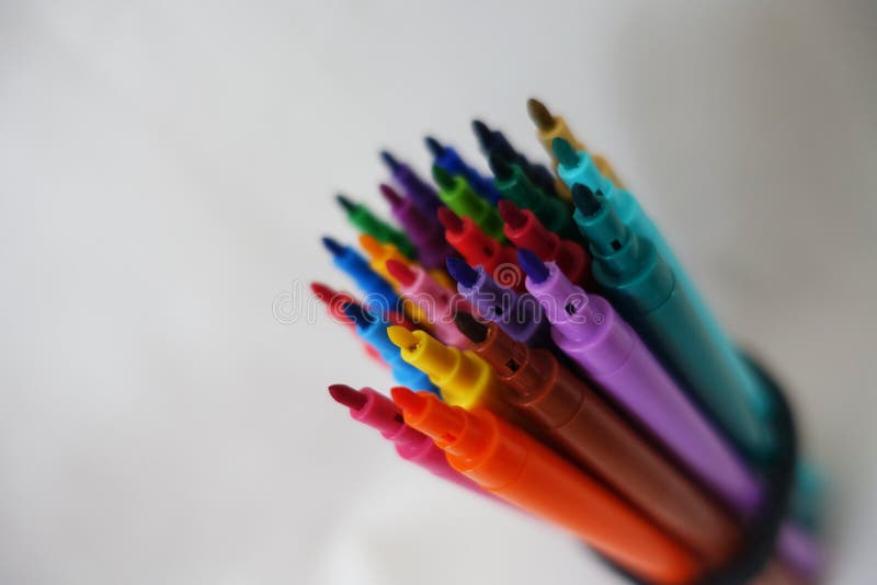 A Bunch of Colorful Felt-tip Pens Stock Photo - Image of orange ...