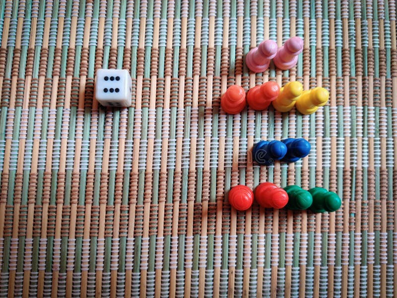 Bunch of Colorful Game Board Pieces Isolated on Mat Stock Image - Image ...