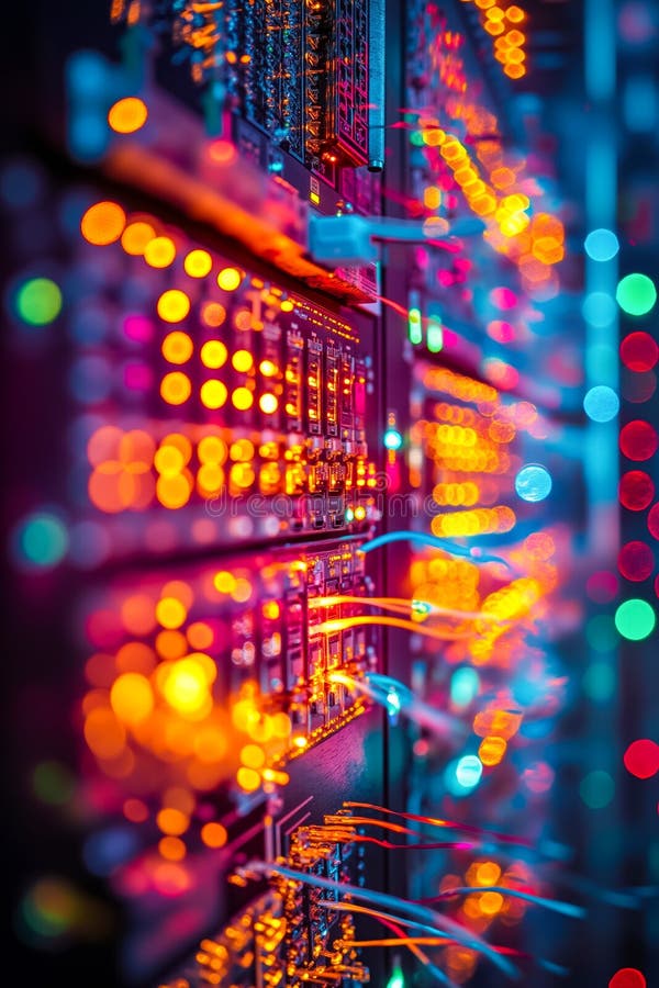 Colorful Computer Server Rack Neon Lights Stock Photos - Free & Royalty ...