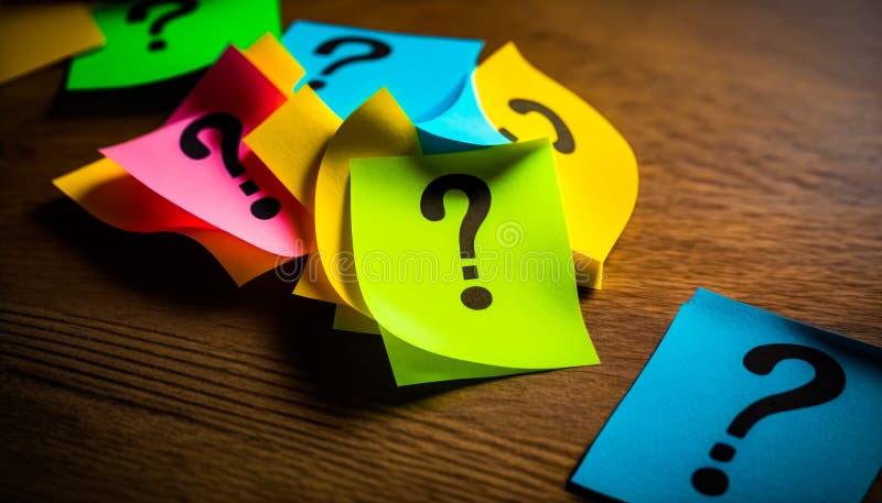 Bunch of Colorful Paper with Question Marks on Them. Generative AI ...