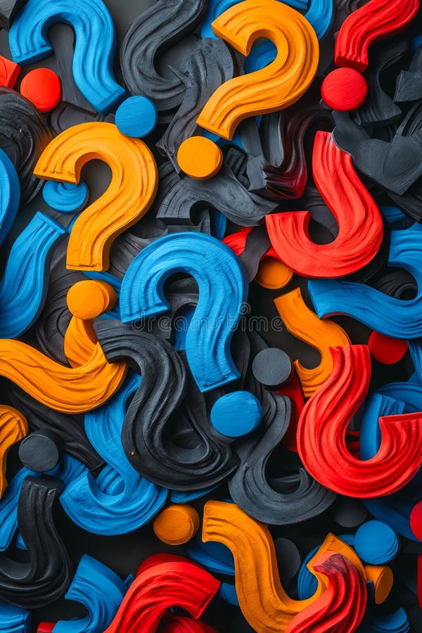 A Bunch of Colorful Question Marks on a Black Background. Generative AI ...